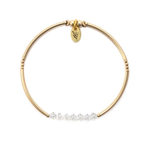 Born to Sparkle - Crystal & Gold Filled Stretch Bangle – tlc moving forward